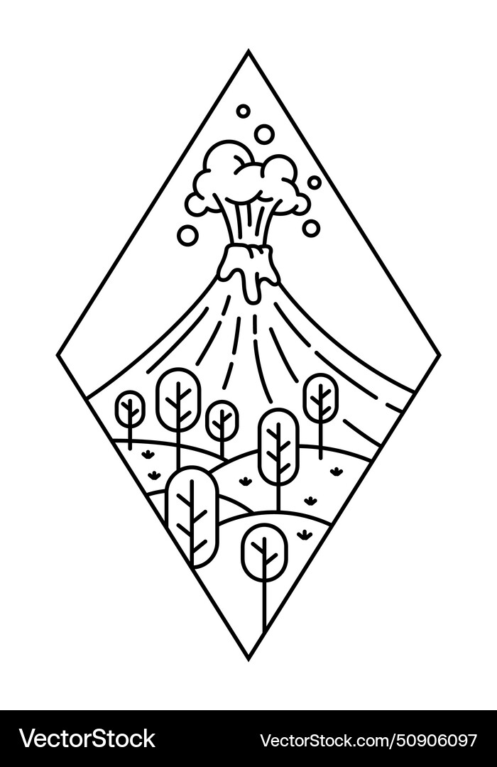 Beautiful nature line art Royalty Free Vector Image