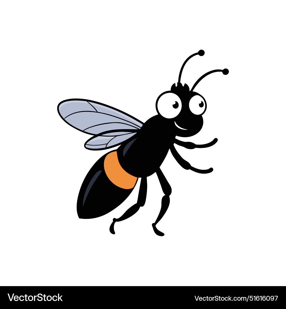 Black wasp bug walks icon Royalty Free Vector Image