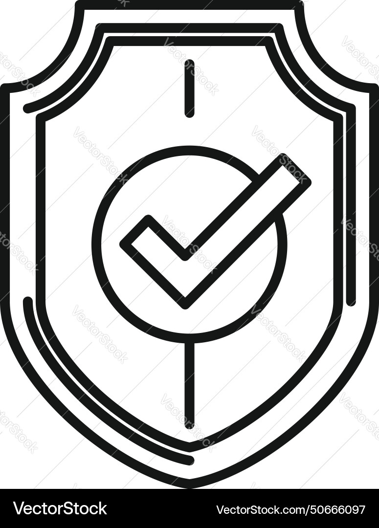 Coping skills shield icon outline health Vector Image
