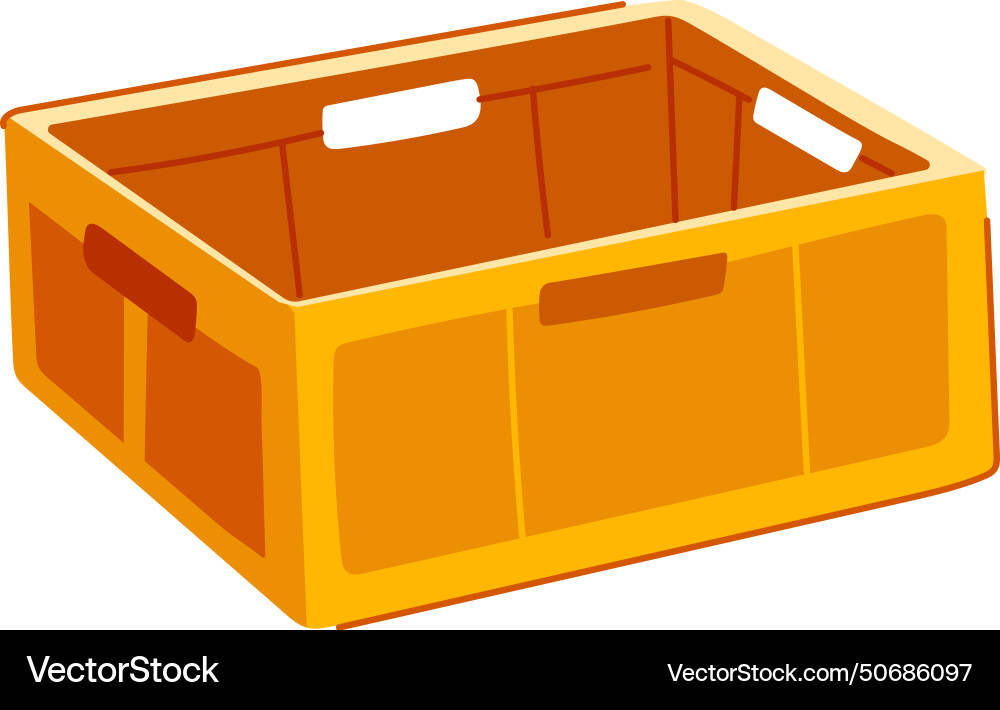 Fish plastic crate cartoon Royalty Free Vector Image