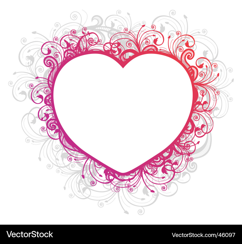 Floral heart frame Royalty Free Vector Image - VectorStock