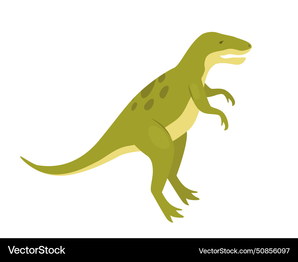 Green raptor dinosaur Royalty Free Vector Image