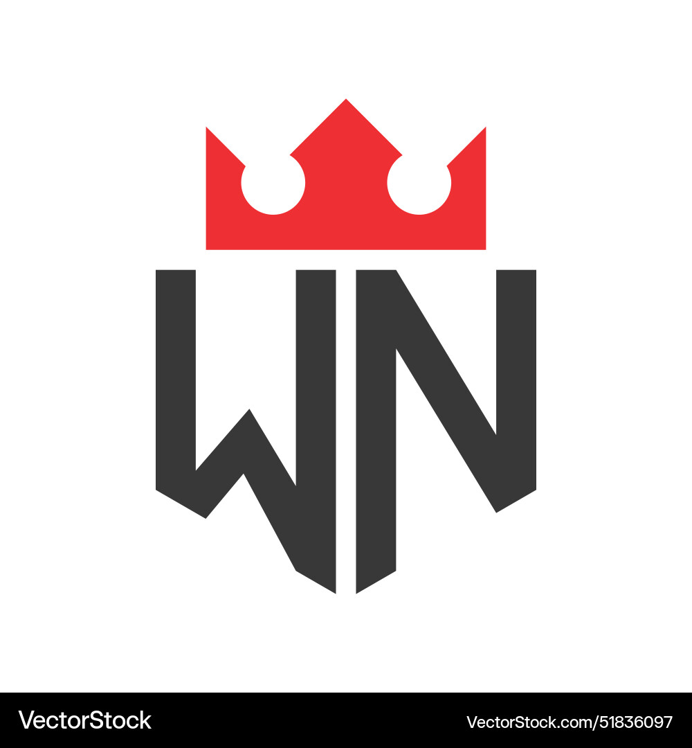 Letter wn crown logo Royalty Free Vector Image