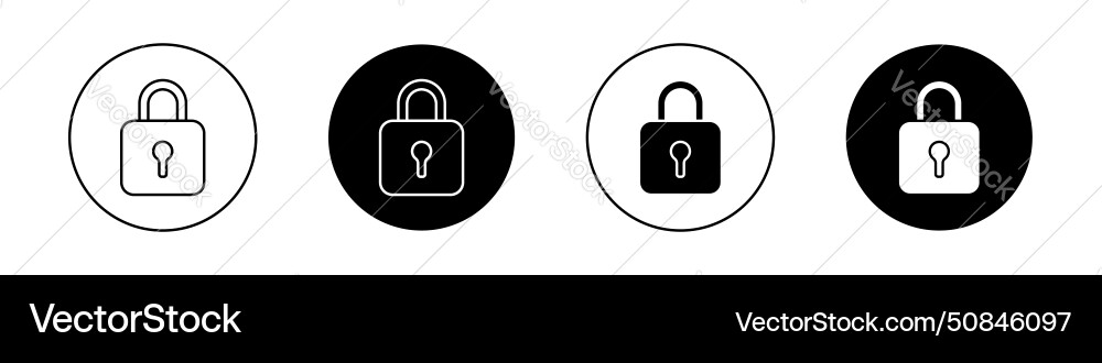 Padlock icon set lock unlock key symbol Royalty Free Vector Padlock icon set lock unlock key symbol Royalty Free Vector