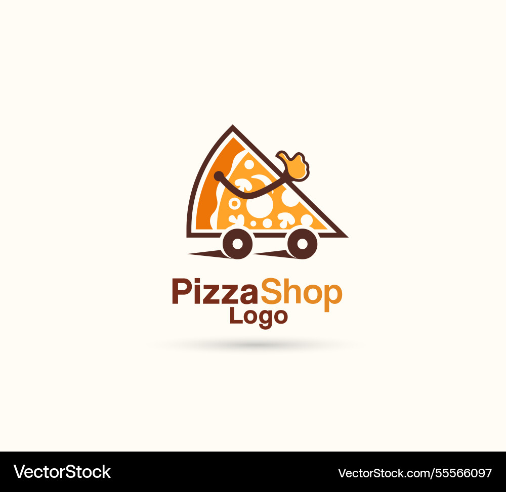 Pizza shop logo design Royalty Free Vector Image