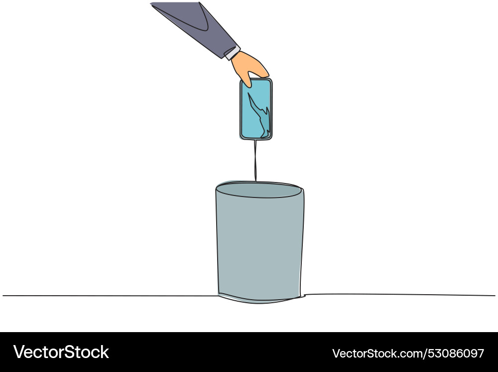 Single continuous line drawing businessman hand Vector Image