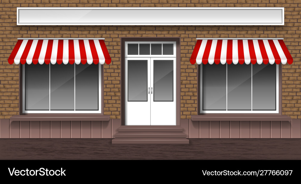 Storefront entrance door and windows Royalty Free Vector