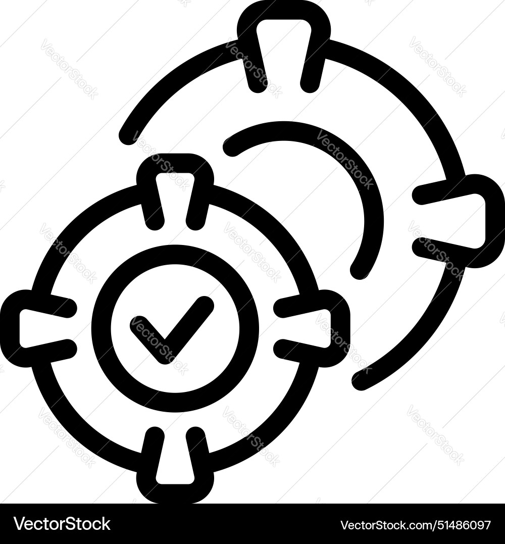 Time management icon with check mark Royalty Free Vector