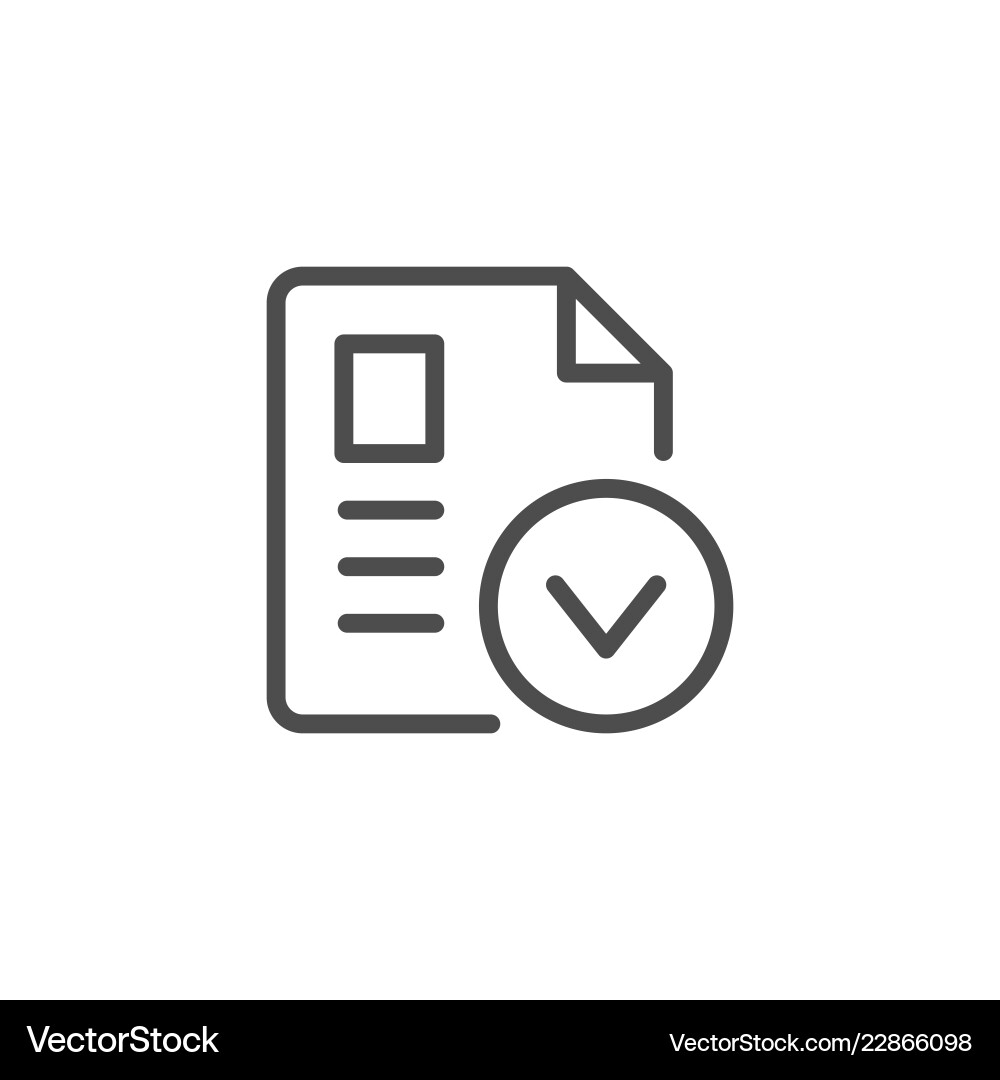 Approved document line icon Royalty Free Vector Image
