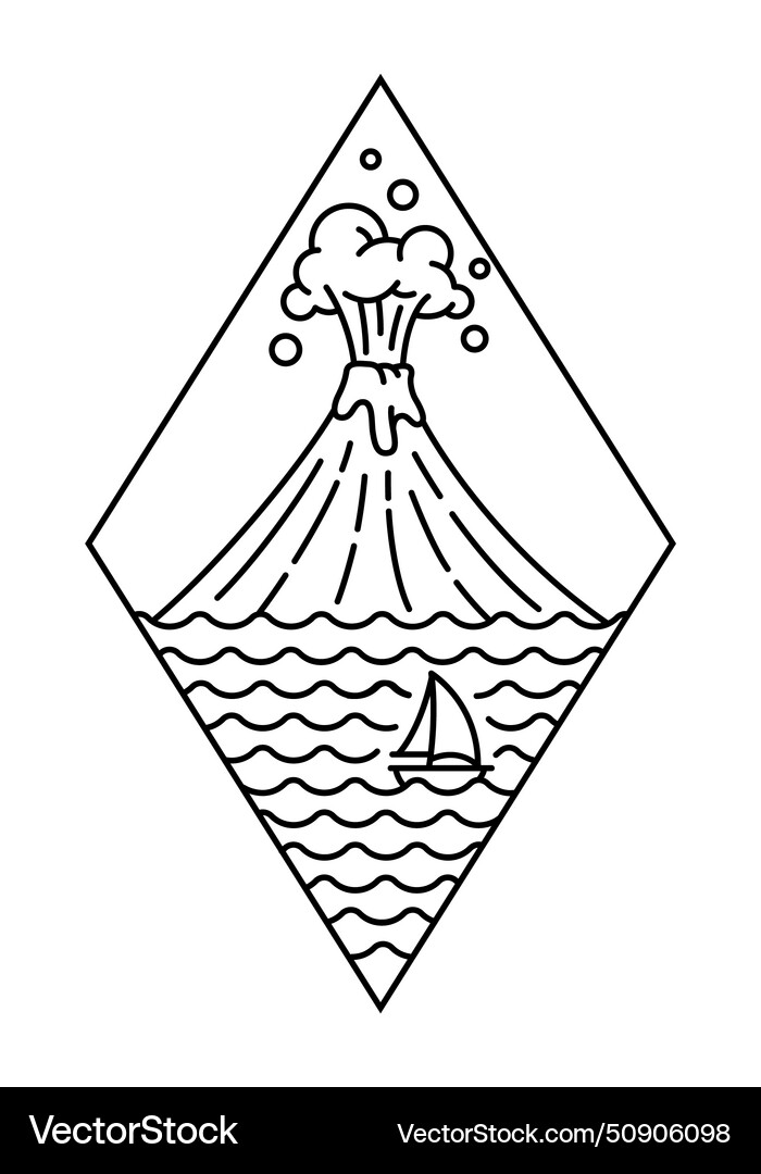 Beautiful nature line art Royalty Free Vector Image