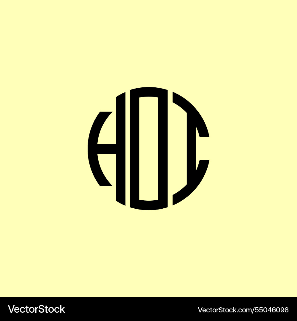Creative rounded initial letters hoi logo Vector Image