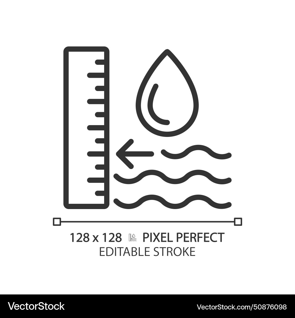 Groundwater level linear icon Royalty Free Vector Image