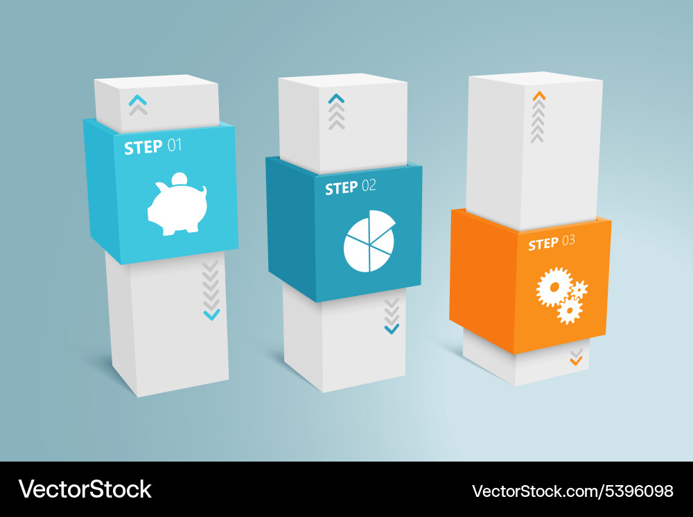 Infographic columns 3 Royalty Free Vector Image