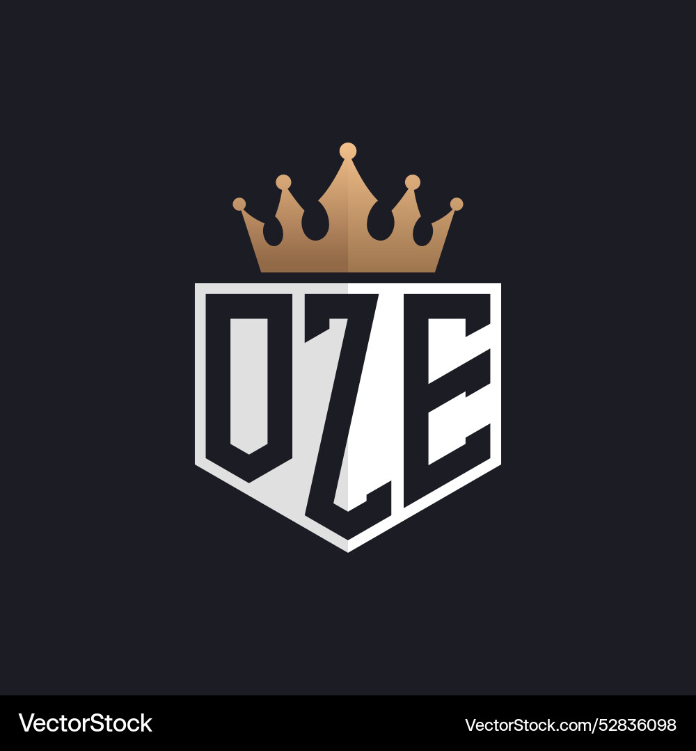 Luxury oze logo with crown elegant initials Vector Image