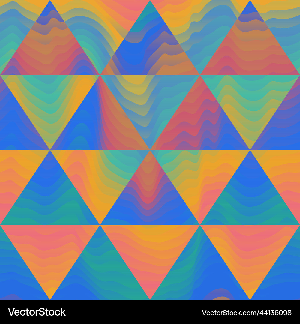 Retro triangle color wave seamless texture Vector Image Retro triangle color wave seamless texture Vector Image