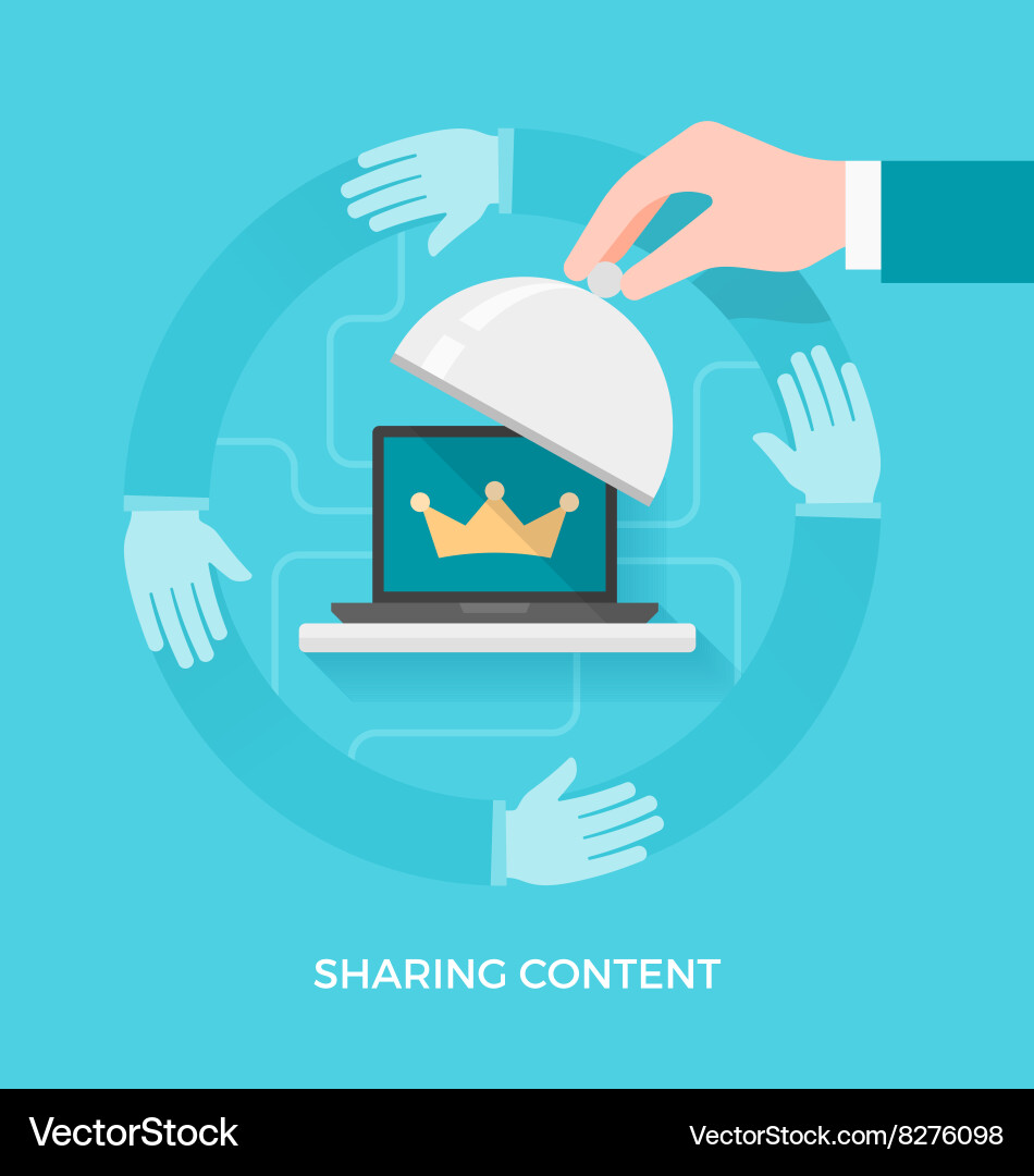 Sharing quality content Royalty Free Vector Image