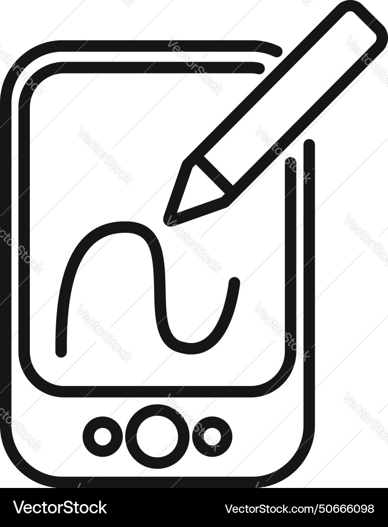 Tablet writing notes icon outline coping Vector Image