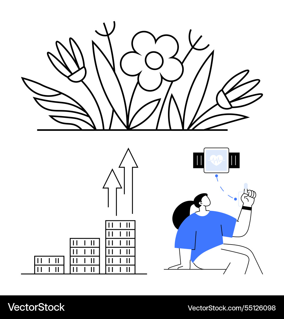 Wellness progress featuring fitness tracking – Royalty-Free Vector ...