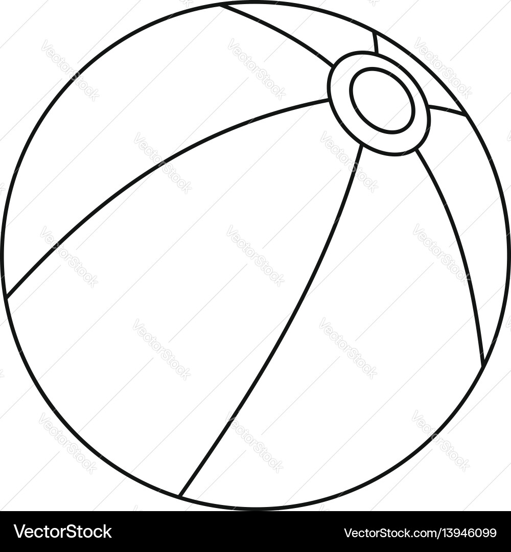 Ball icon outline style Royalty Free Vector Image