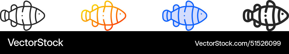 Clownfish iconthin linear gradient blue stroke Vector Image