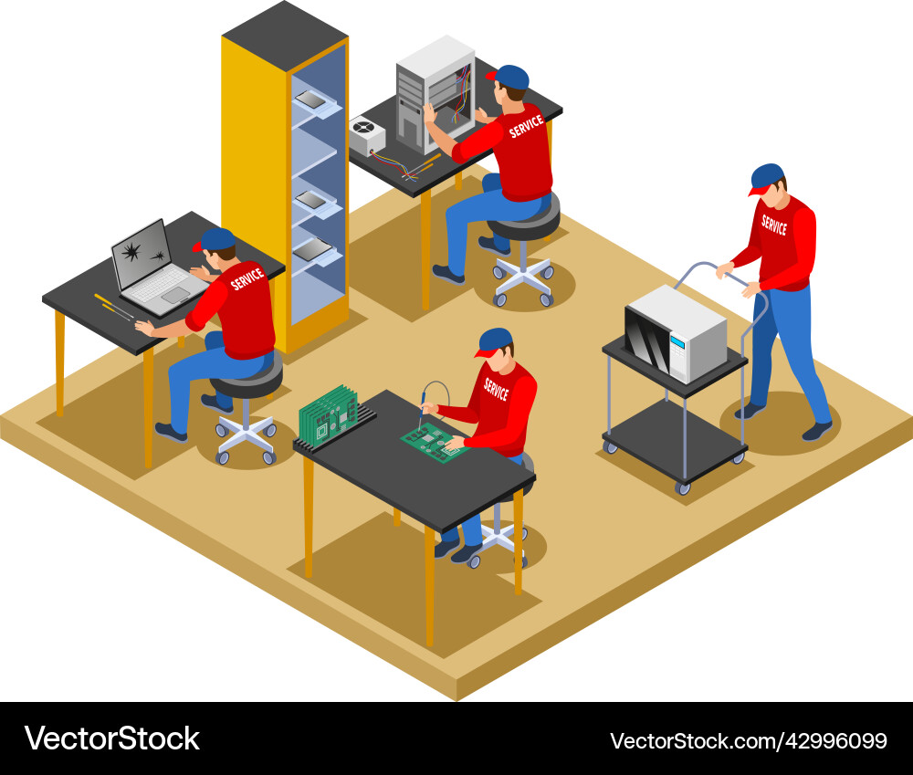 Consumer electronics repair composition Royalty Free Vector