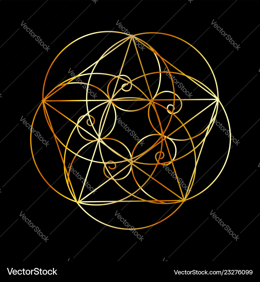Fibonacci spiral- the sacred geometry Royalty Free Vector