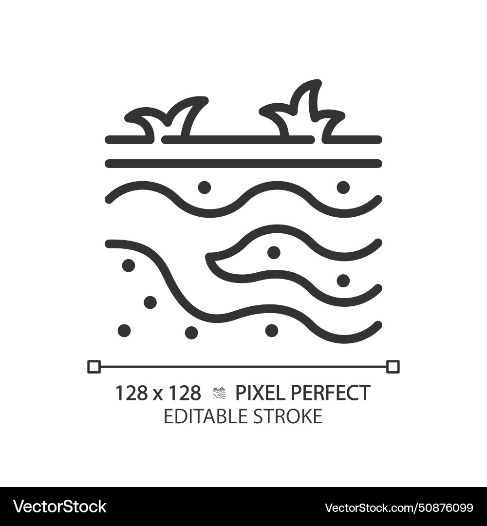 Groundwater linear icon Royalty Free Vector Image