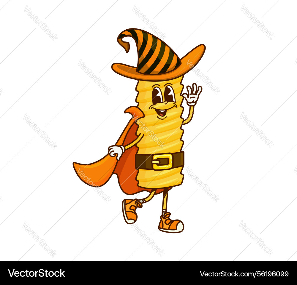 Halloween mage pasta groovy funny character Vector Image