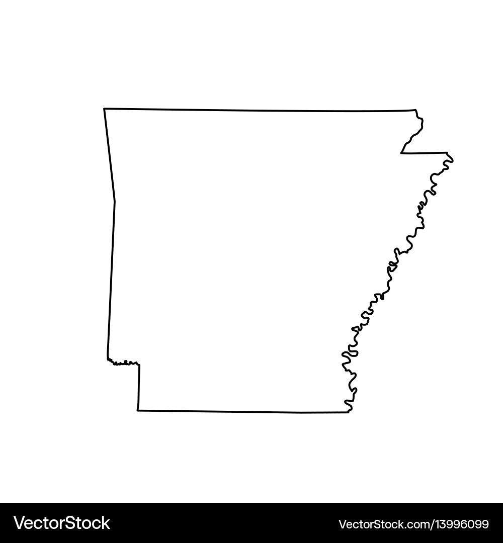 Map of the us state arkansas Royalty Free Vector Image