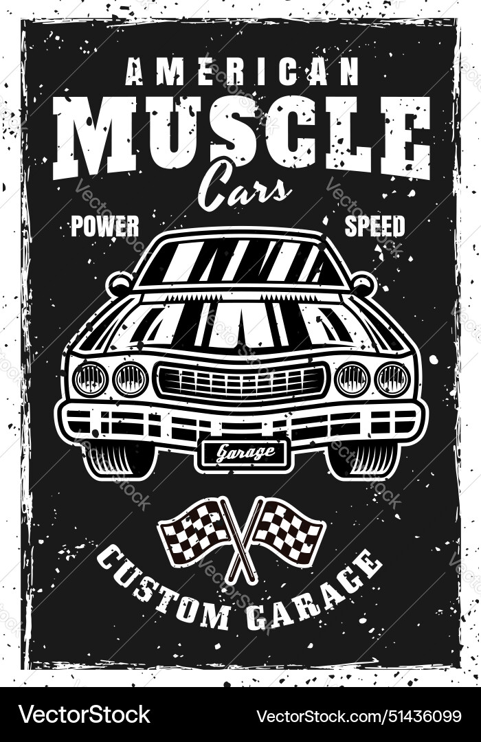 Muscle car vintage poster Royalty Free Vector Image