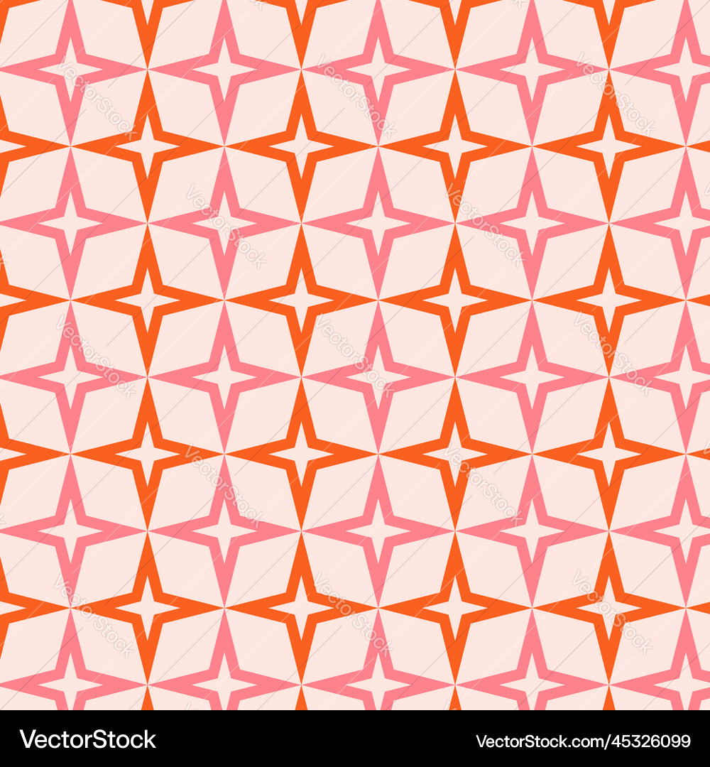 Retro Starburst Pink Orange Pattern Royalty Free Vector