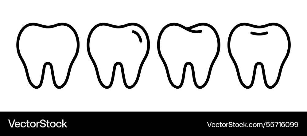 Tooth outline icon design teeth dental simple Vector Image