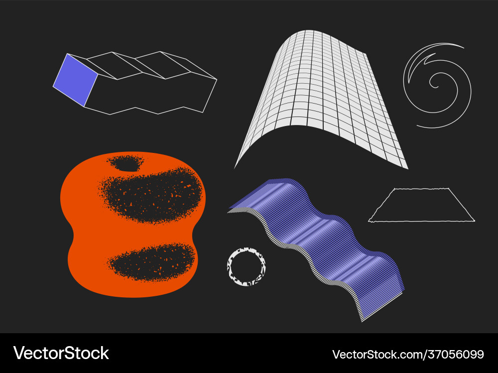 Universal geometric shapes composition Royalty Free Vector