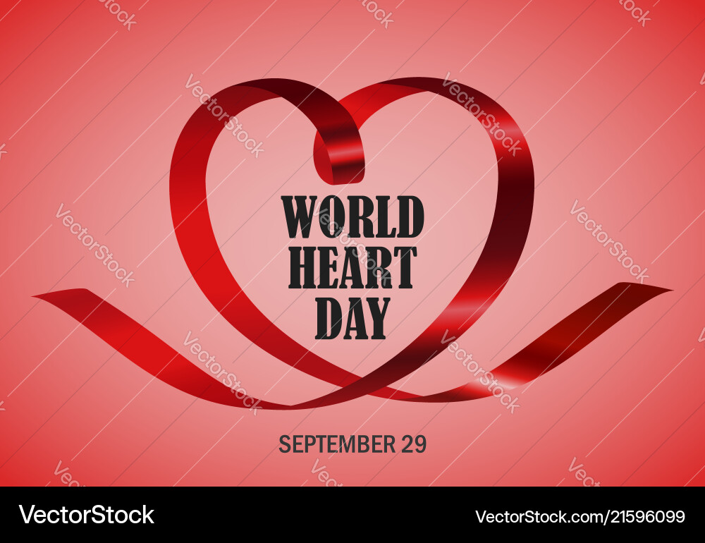 World heart day red concept background realistic Vector Image