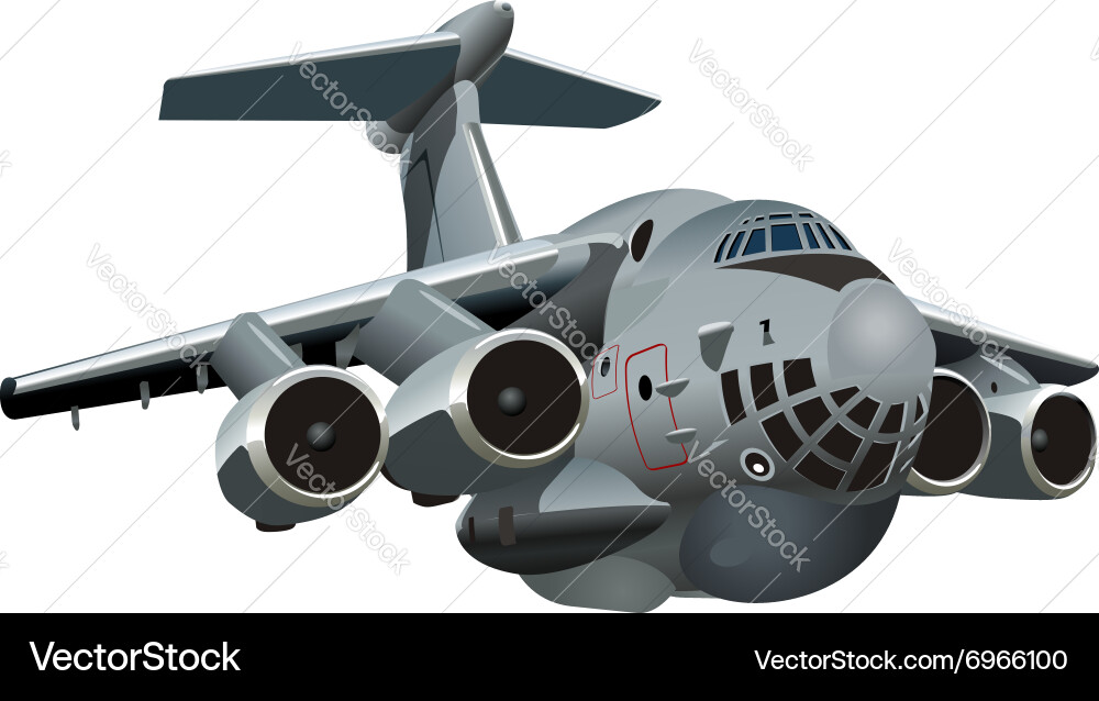 Cartoon military airplane Royalty Free Vector Image