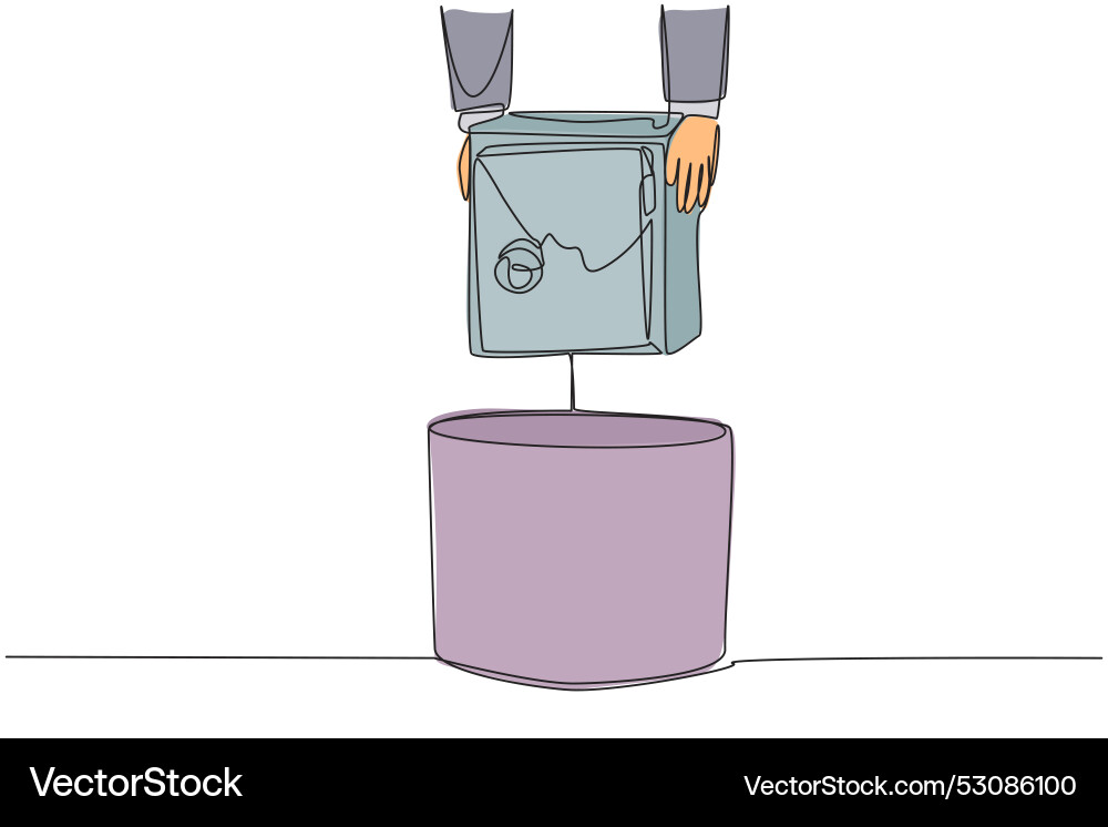 Continuous one line drawing businessman hand Vector Image