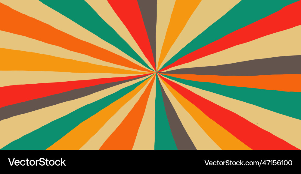 Cool hand drawn radial stripes groovy background Vector Image