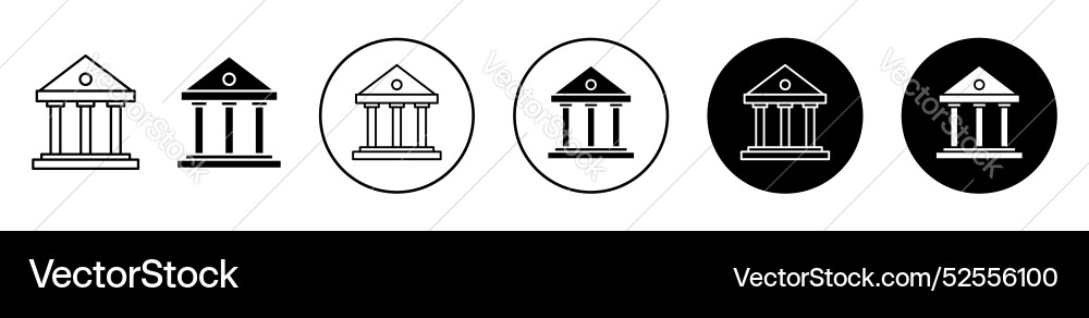 Courthouse icon set on white background Royalty Free Vector