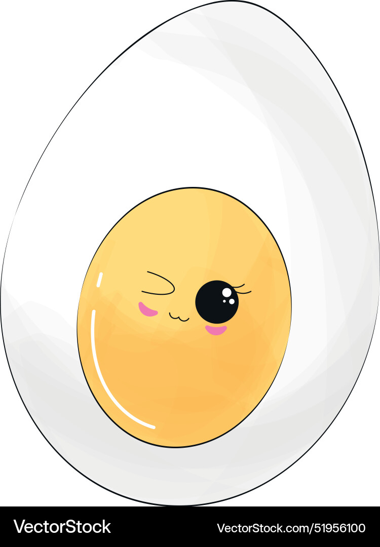 Cute egg character cartoon Royalty Free Vector Image