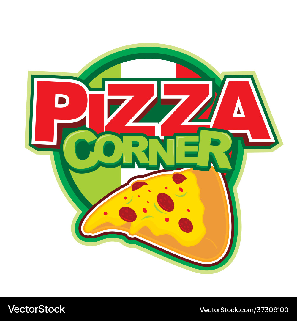 Pizza corner logo design Royalty Free Vector Image