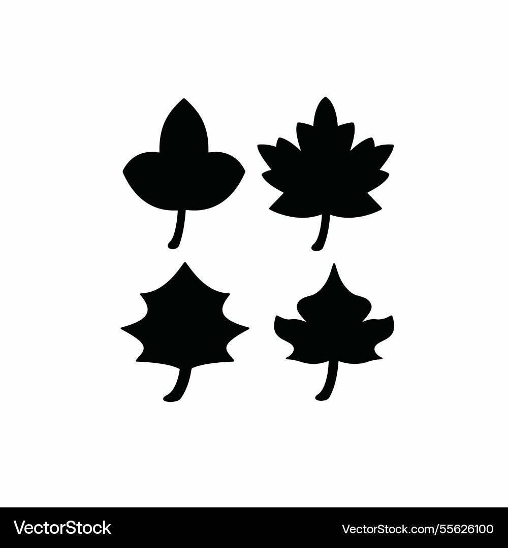 Print silhouette of leaf Royalty Free Vector Image