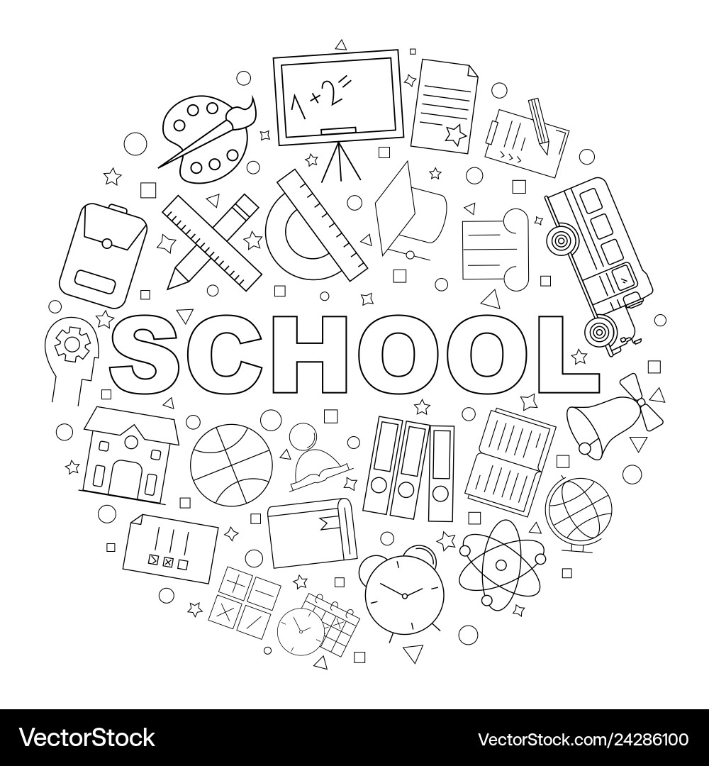 School pattern Royalty Free Vector Image - VectorStock