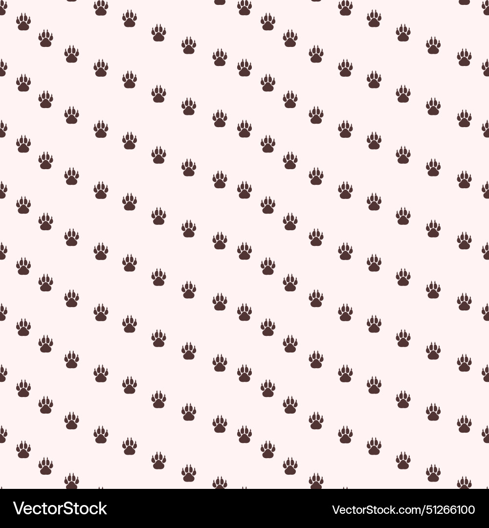 Seamless pattern with dog paw prints wave stripe Vector Image