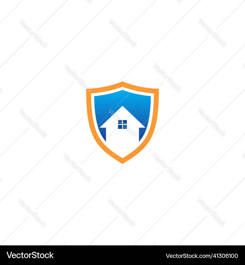 Shield guard house logo Royalty Free Vector Image