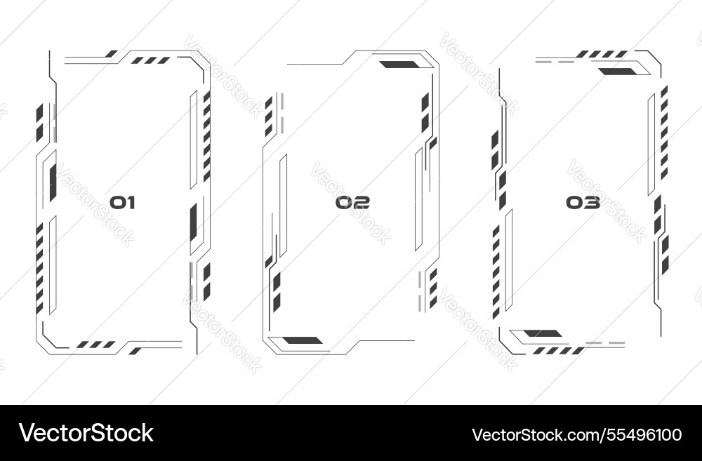 Technology hud frames collection modern Royalty Free Vector