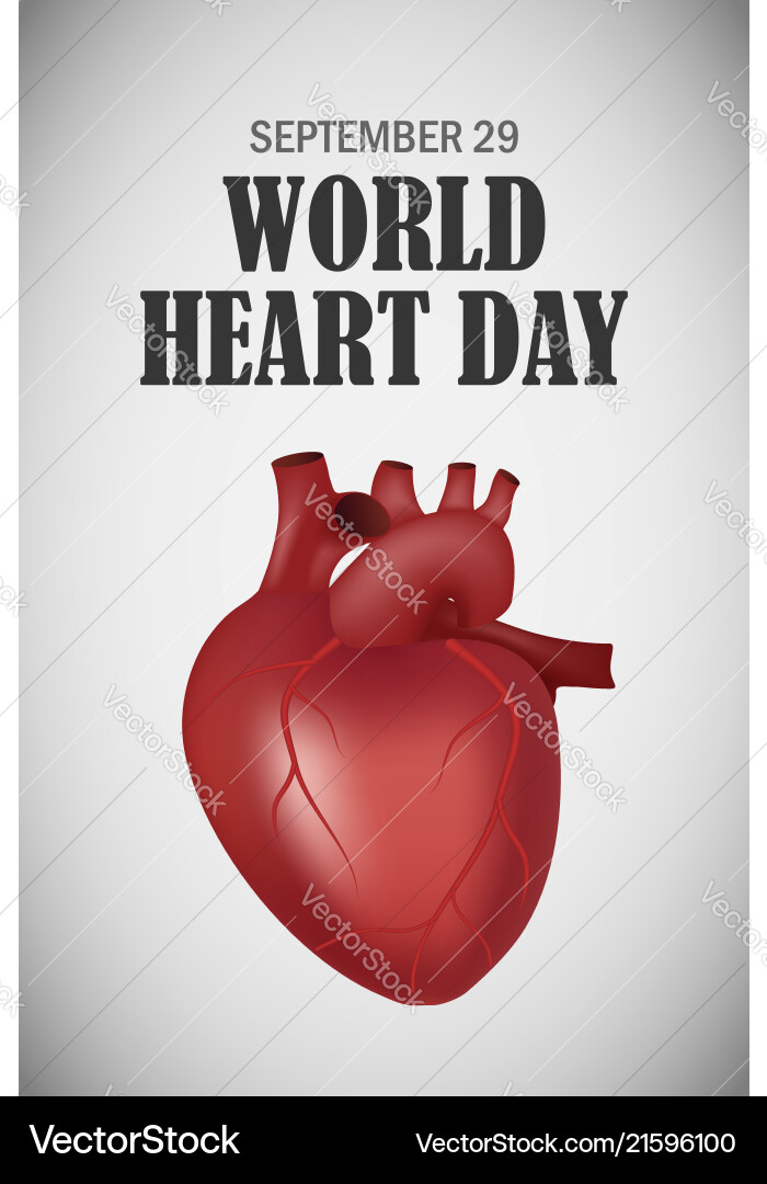 World heart one day concept background realistic Vector Image