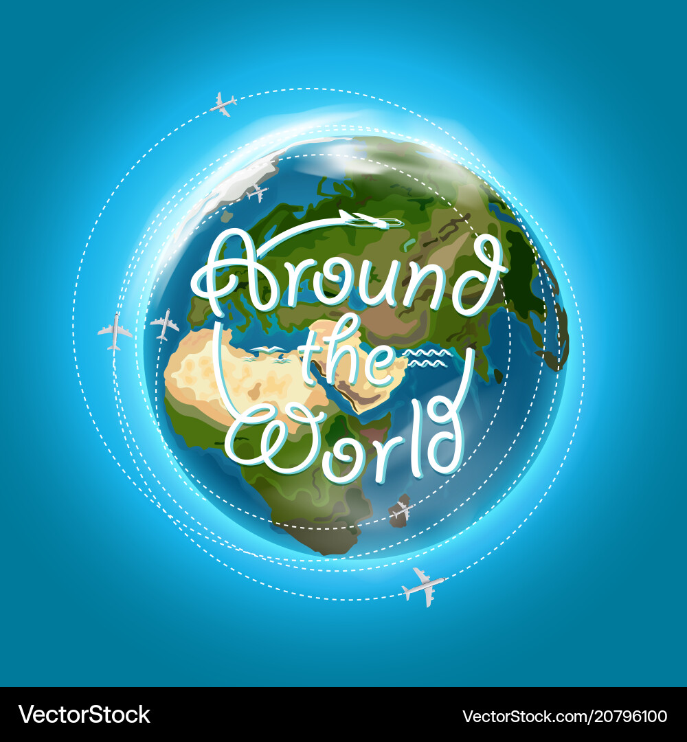 World Travel Concept with Globe Royalty Free Vector Image