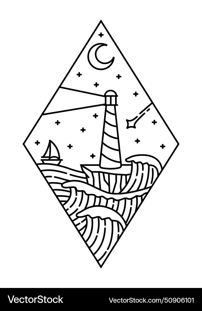 Beautiful nature line art Royalty Free Vector Image