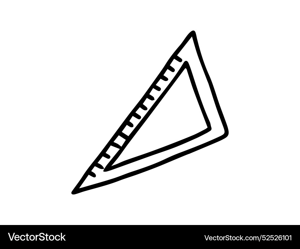 Black silhouette of a set square isolated Vector Image