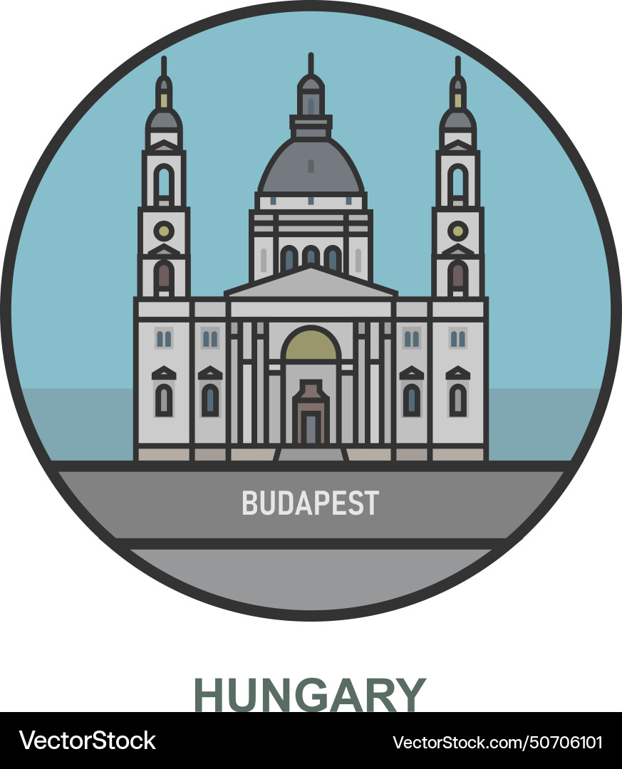 Budapest cities and towns in hungary Royalty Free Vector